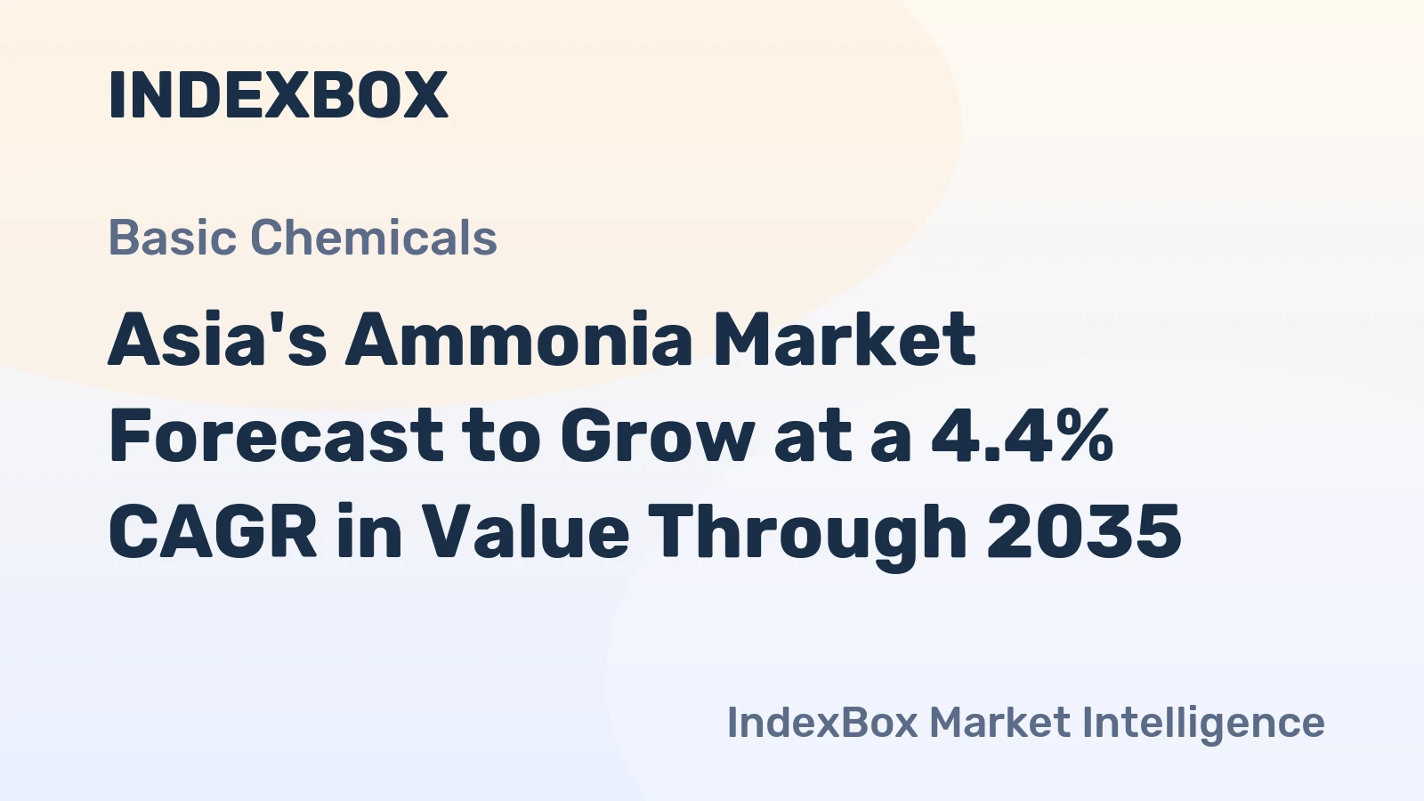 Asia's Ammonia Market Forecast to Grow at a 4.4% CAGR in Value Through 2035
