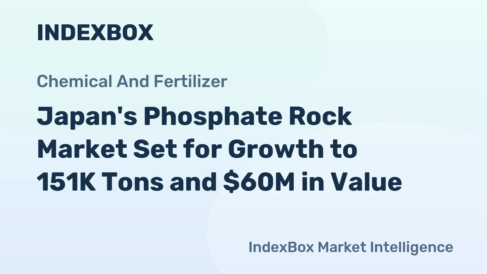 Japan's Phosphate Rock Market Set for Growth to 151K Tons and $60M in Value