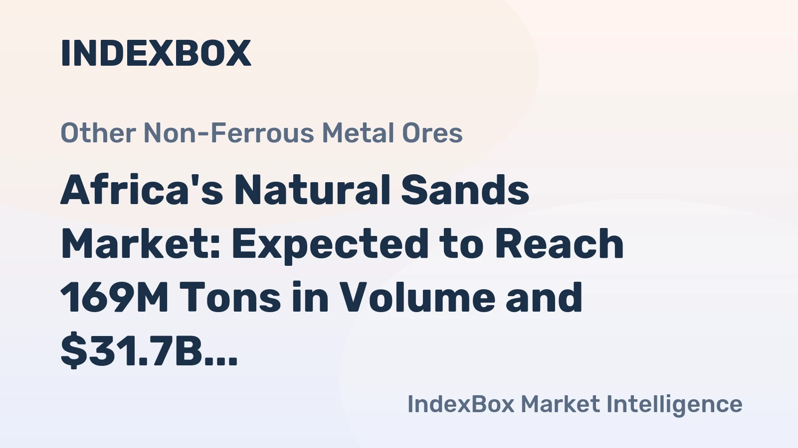 Africa's Natural Sands Market: Expected to Reach 169M Tons in Volume and $31.7B in Value by 2035