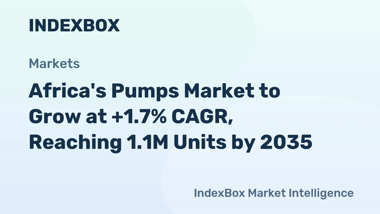 Africa's Pumps Market to Grow at +1.7% CAGR, Reaching 1.1M Units by 2035