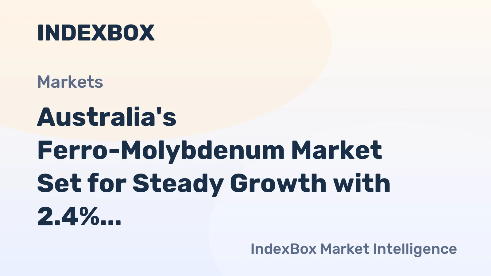 Australia's Ferro-Molybdenum Market Set for Steady Growth with 2.4% CAGR in Value Through 2035