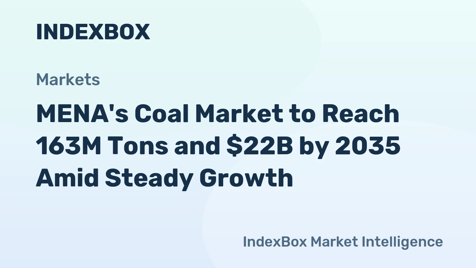 MENA's Coal Market to Reach 163M Tons and $22B by 2035 Amid Steady Growth