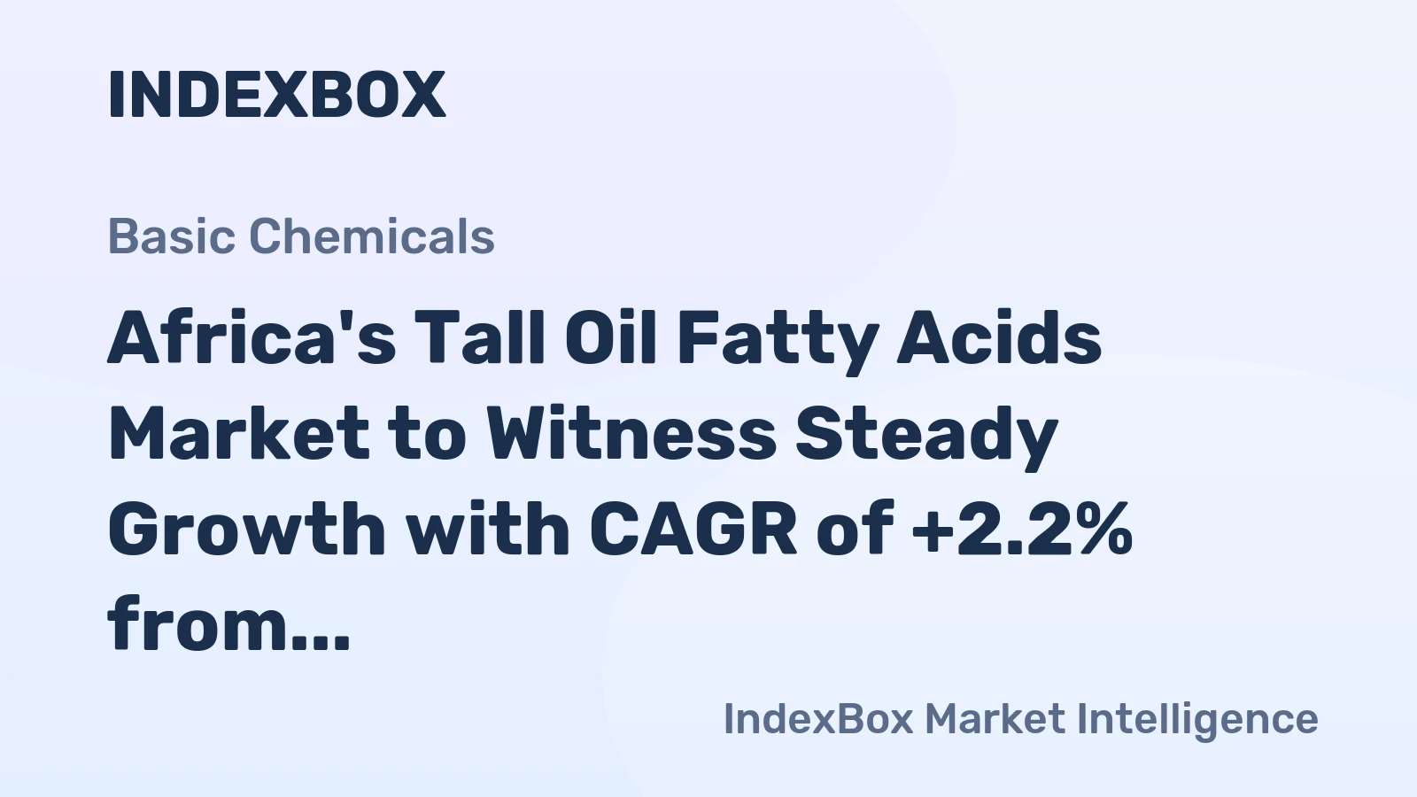 Africa's Tall Oil Fatty Acids Market to Witness Steady Growth with CAGR of +2.2% from 2024 to 2035