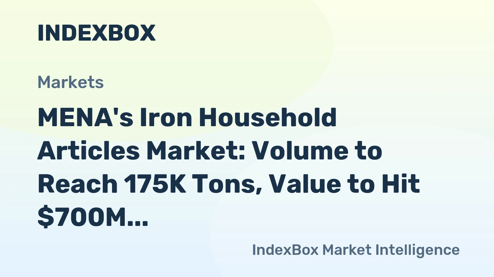 MENA's Iron Household Articles Market: Volume to Reach 175K Tons, Value to Hit $700M by 2035
