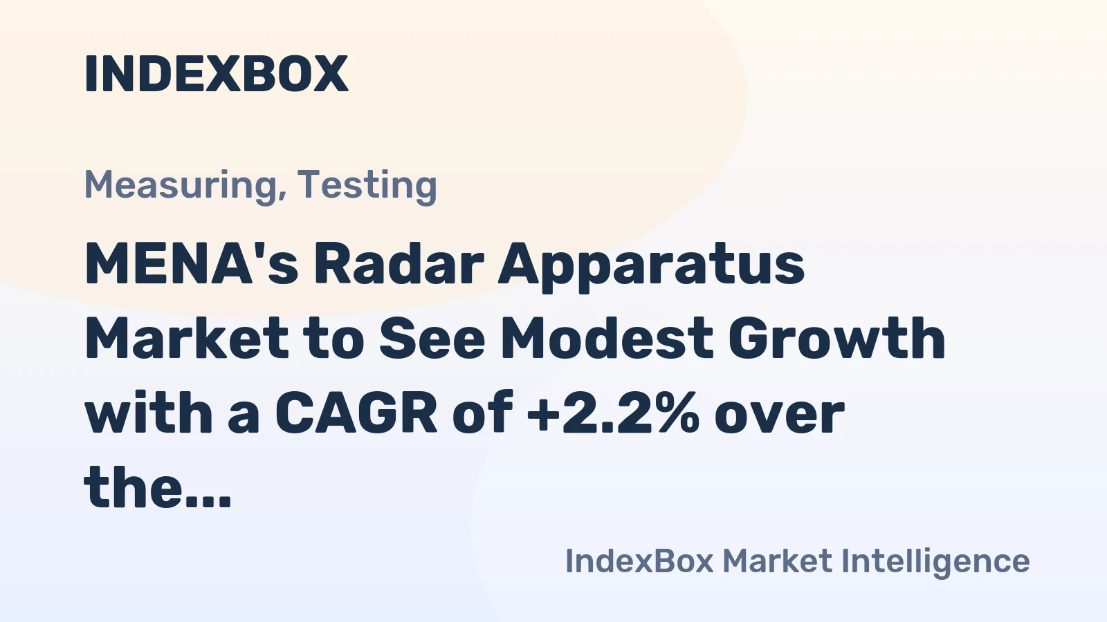 MENA's Radar Apparatus Market to See Modest Growth with a CAGR of +2.2% over the Next Decade