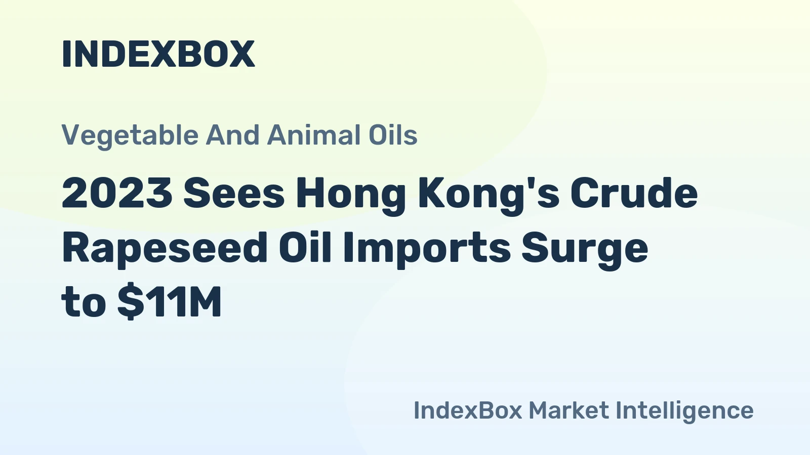 2023 Sees Hong Kong's Crude Rapeseed Oil Imports Surge to $11M