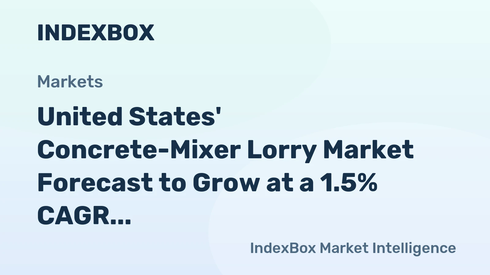 United States' Concrete-Mixer Lorry Market Forecast to Grow at a 1.5% CAGR Through 2035