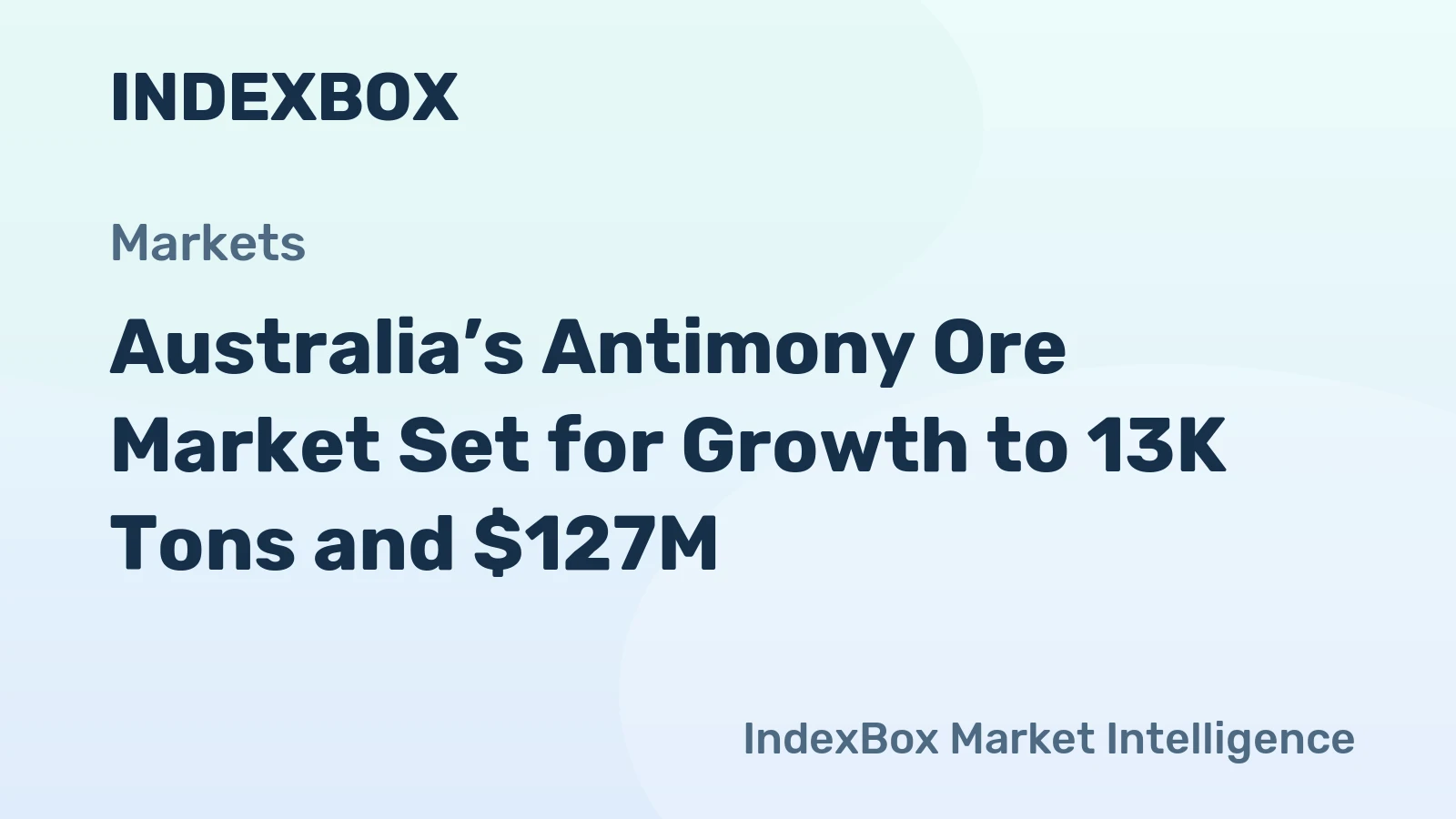 Australia’s Antimony Ore Market Set for Growth to 13K Tons and $127M