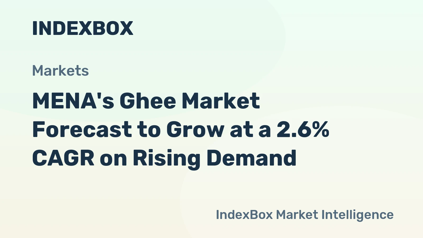 MENA's Ghee Market Forecast to Grow at a 2.6% CAGR on Rising Demand