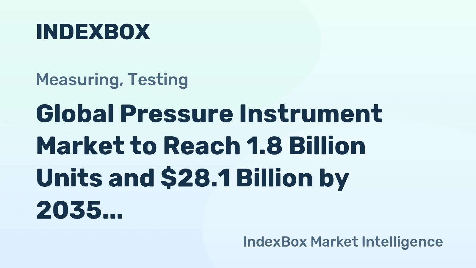 Global Pressure Instrument Market to Reach 1.8 Billion Units and $28.1 Billion by 2035