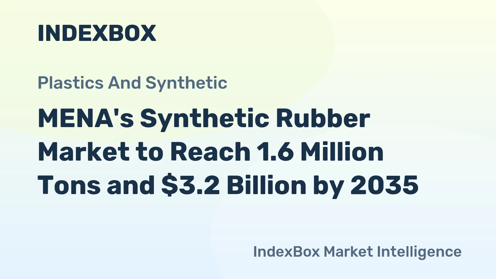 MENA's Synthetic Rubber Market to Reach 1.6 Million Tons and $3.2 Billion by 2035