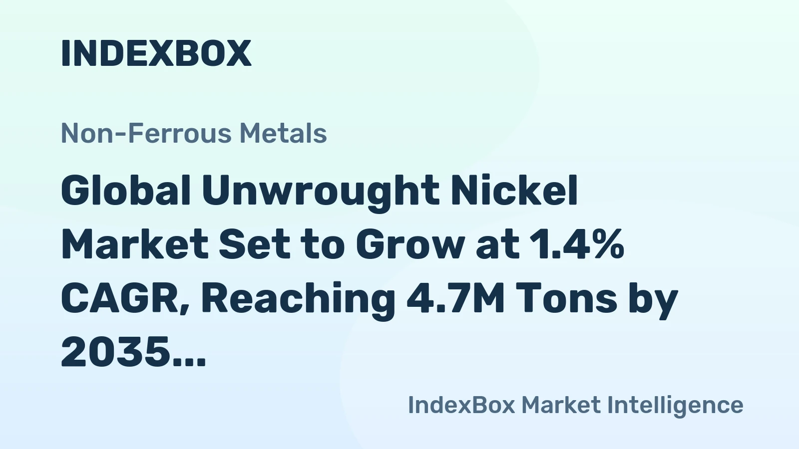 Global Unwrought Nickel Market Set to Grow at 1.4% CAGR, Reaching 4.7M Tons by 2035