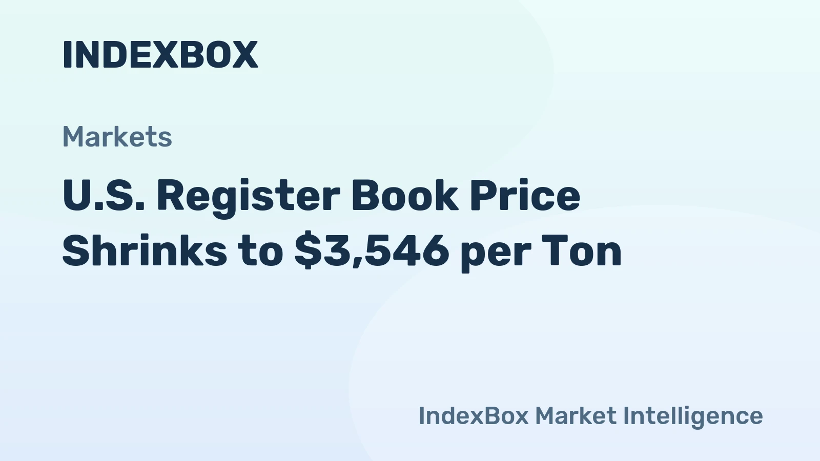 U.S. Register Book Price Shrinks to $3,546 per Ton
