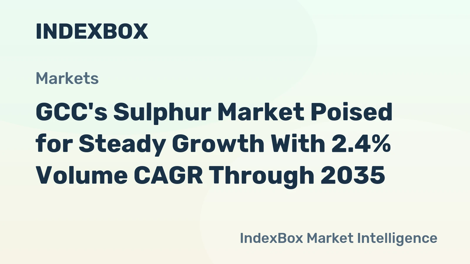 GCC's Sulphur Market Poised for Steady Growth With 2.4% Volume CAGR Through 2035
