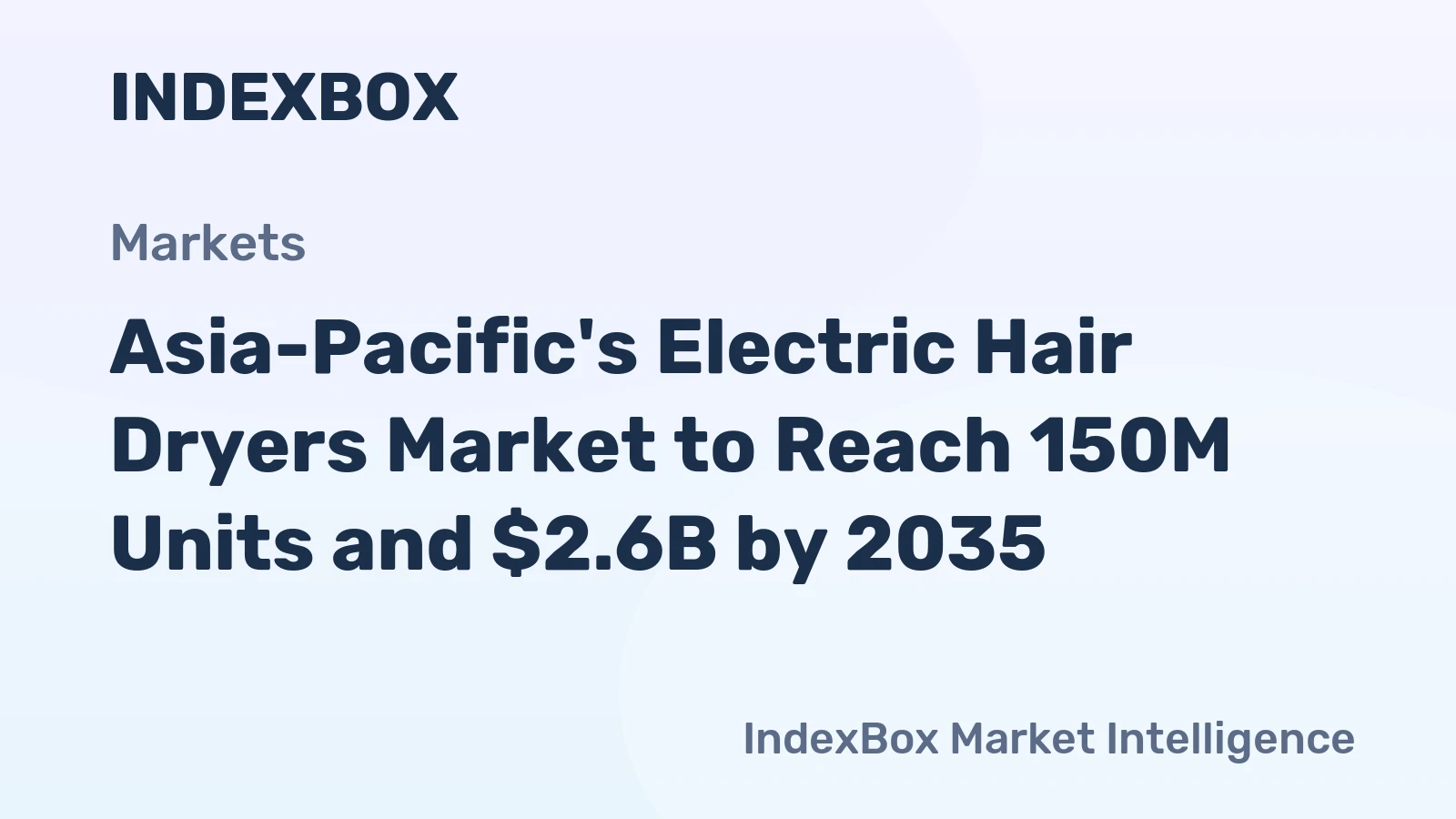 Asia-Pacific's Electric Hair Dryers Market to Reach 150M Units and $2.6B by 2035