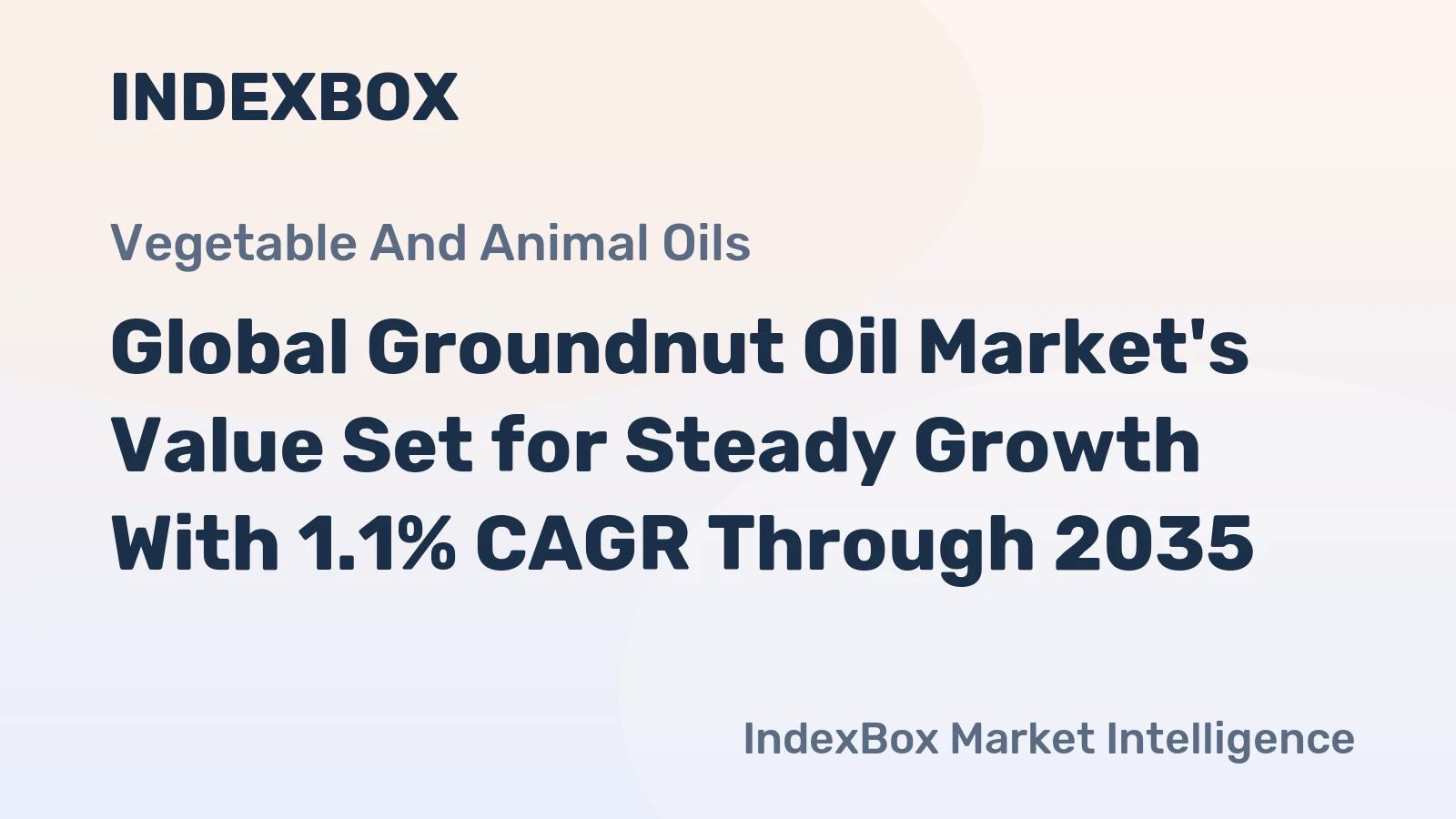 Global Groundnut Oil Market's Value Set for Steady Growth With 1.1% CAGR Through 2035