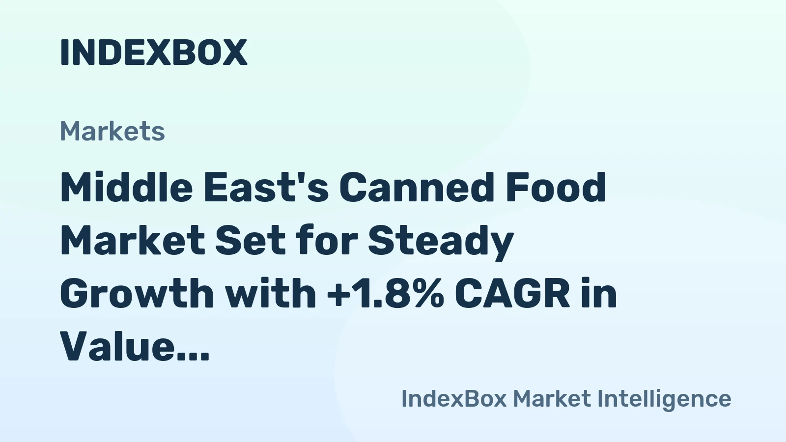 Middle East's Canned Food Market Set for Steady Growth with +1.8% CAGR in Value