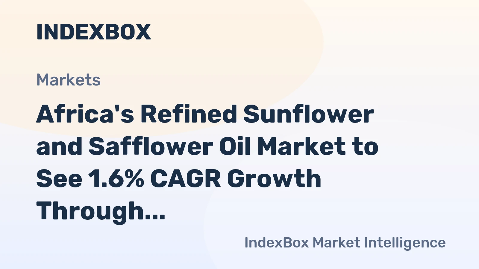 Africa's Refined Sunflower and Safflower Oil Market to See 1.6% CAGR Growth Through 2035