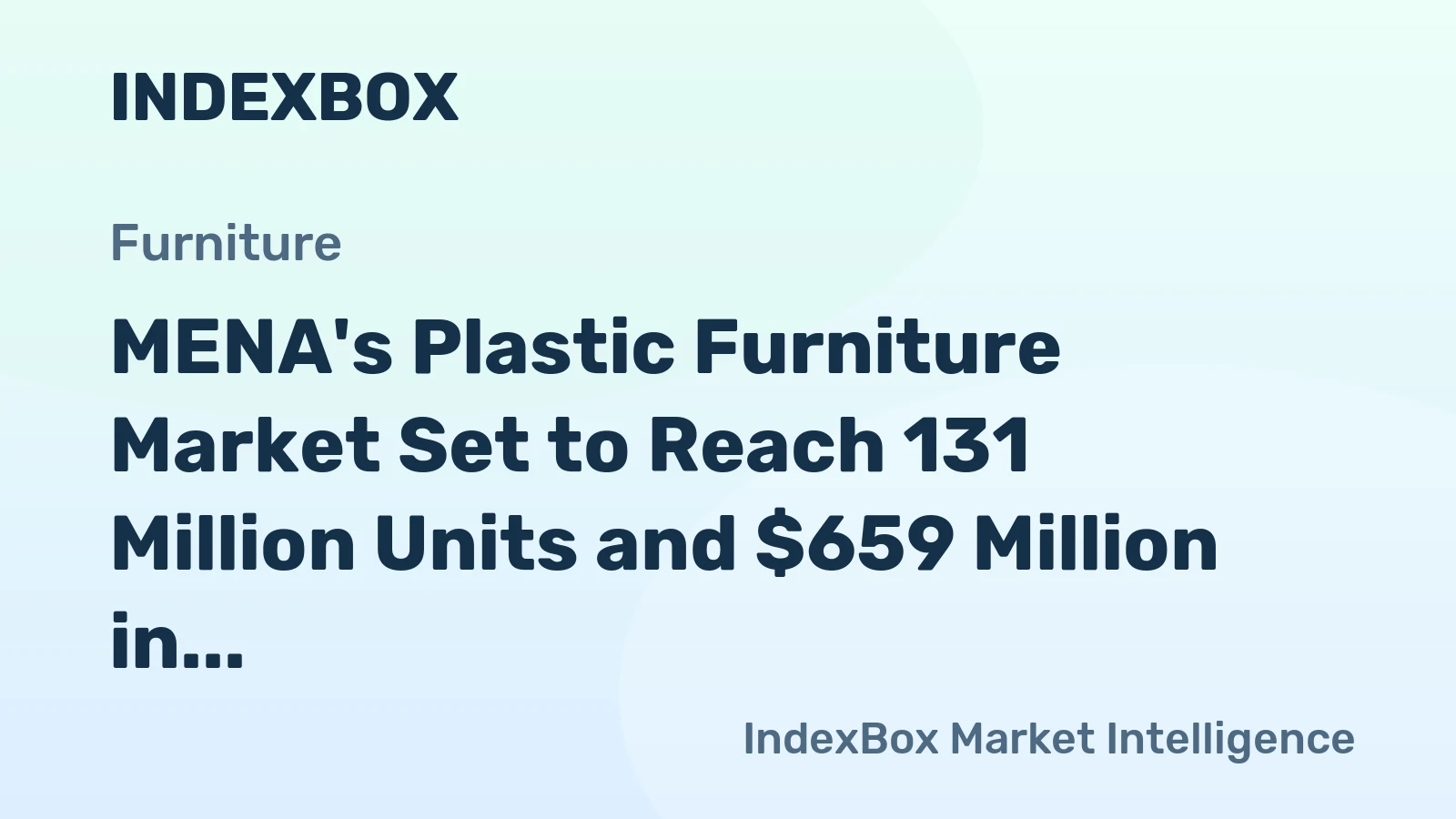 MENA's Plastic Furniture Market Set to Reach 131 Million Units and $659 Million in Value by 2035