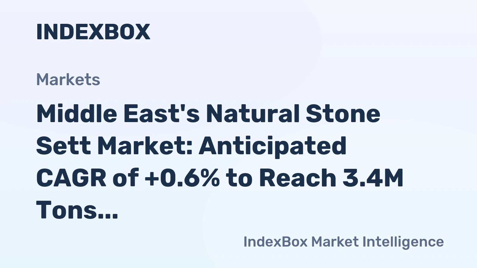 Middle East's Natural Stone Sett Market: Anticipated CAGR of +0.6% to Reach 3.4M Tons by 2035, Valued at $905M