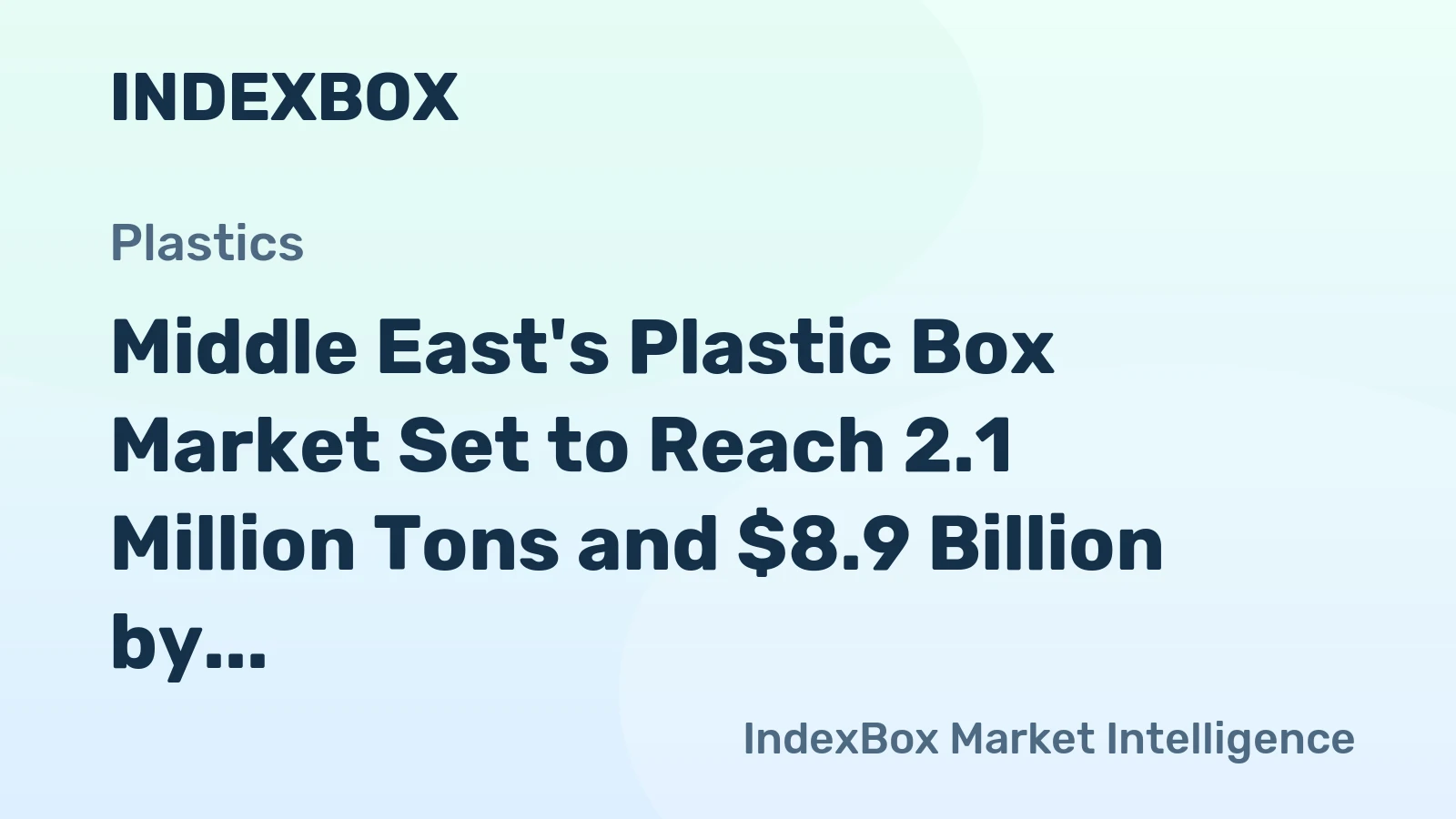 Middle East's Plastic Box Market Set to Reach 2.1 Million Tons and $8.9 Billion by 2035