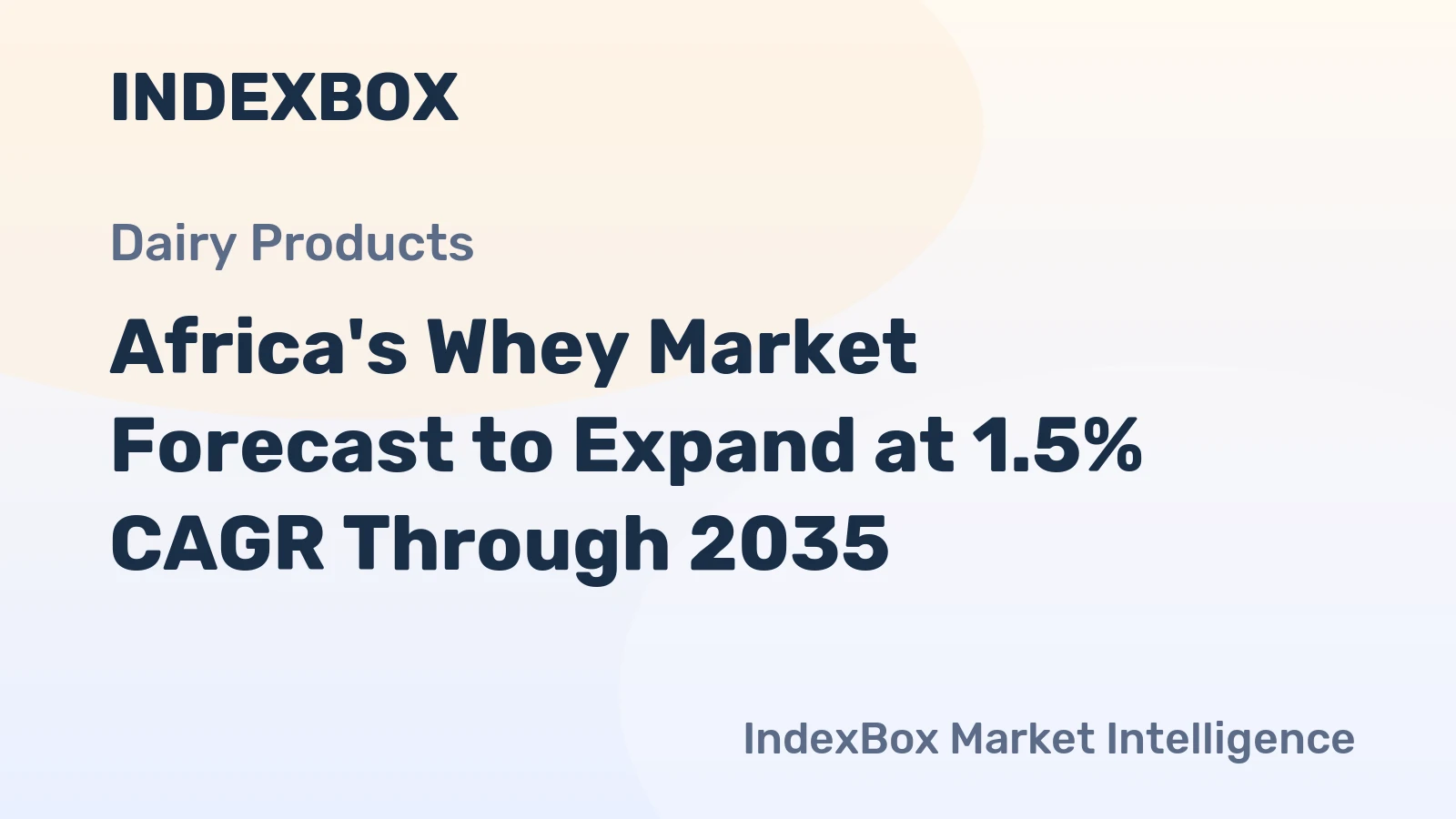 Africa's Whey Market Forecast to Expand at 1.5% CAGR Through 2035