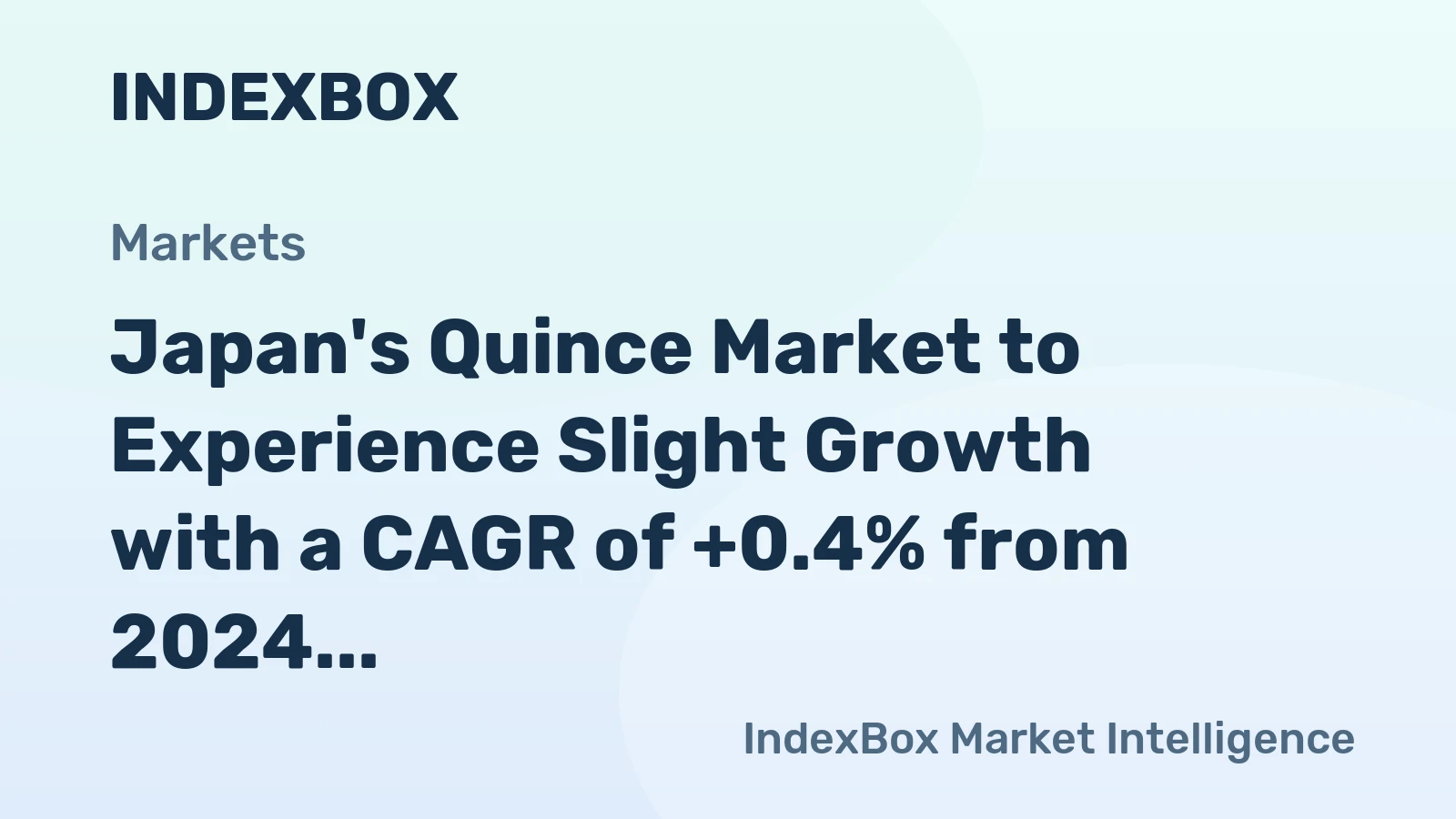 Japan's Quince Market to Experience Slight Growth with a CAGR of +0.4% from 2024 to 2035