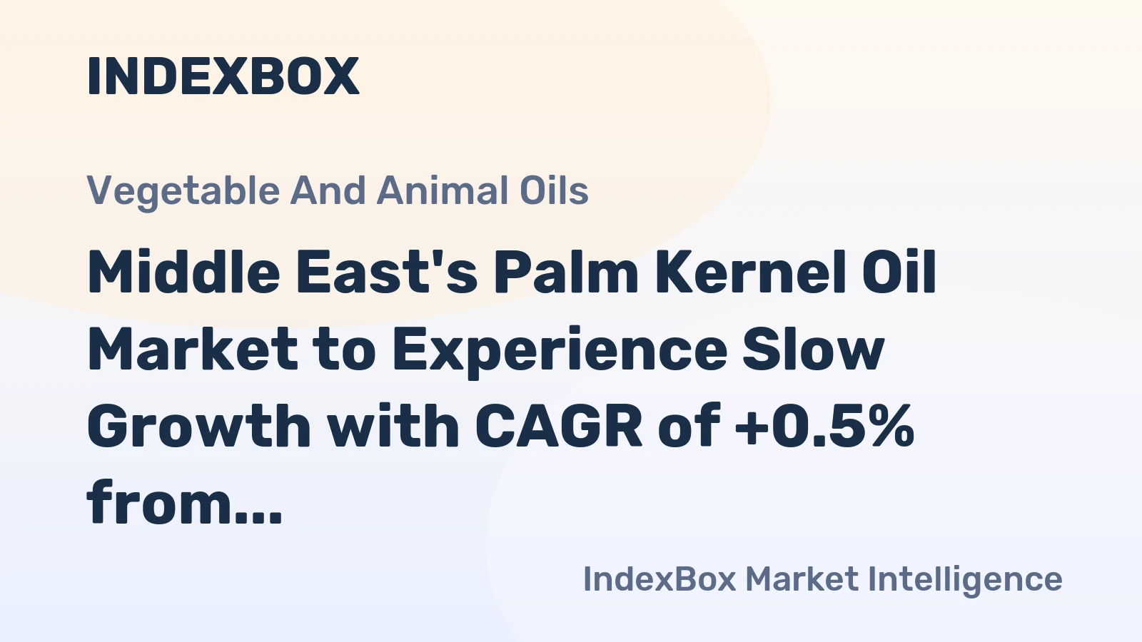 Middle East's Palm Kernel Oil Market to Experience Slow Growth with CAGR of +0.5% from 2024 to 2035
