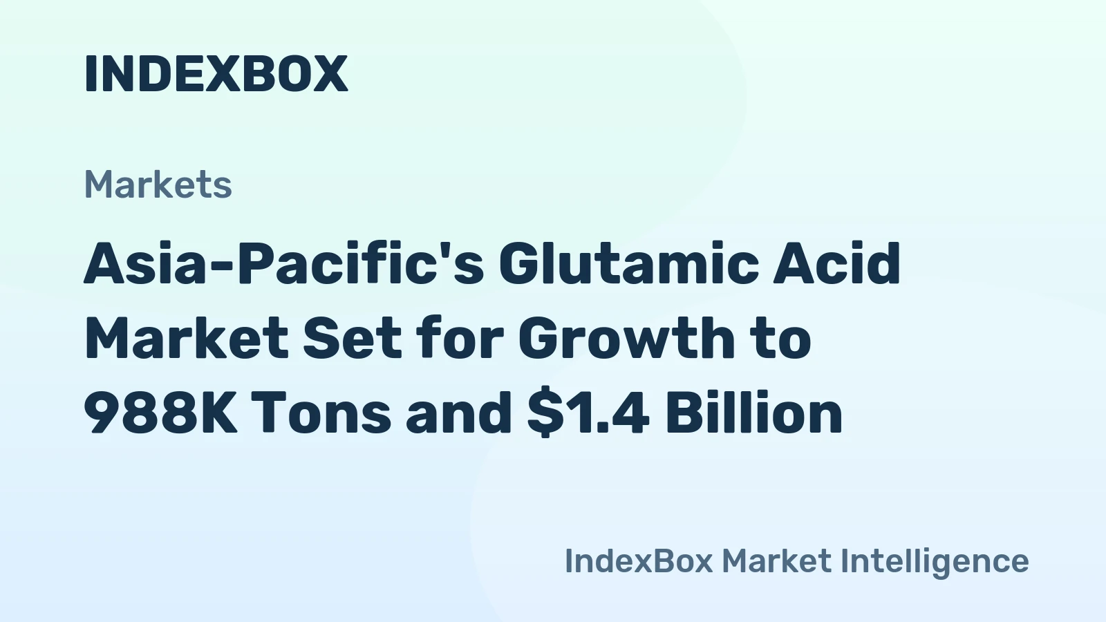 Asia-Pacific's Glutamic Acid Market Set for Growth to 988K Tons and $1.4 Billion