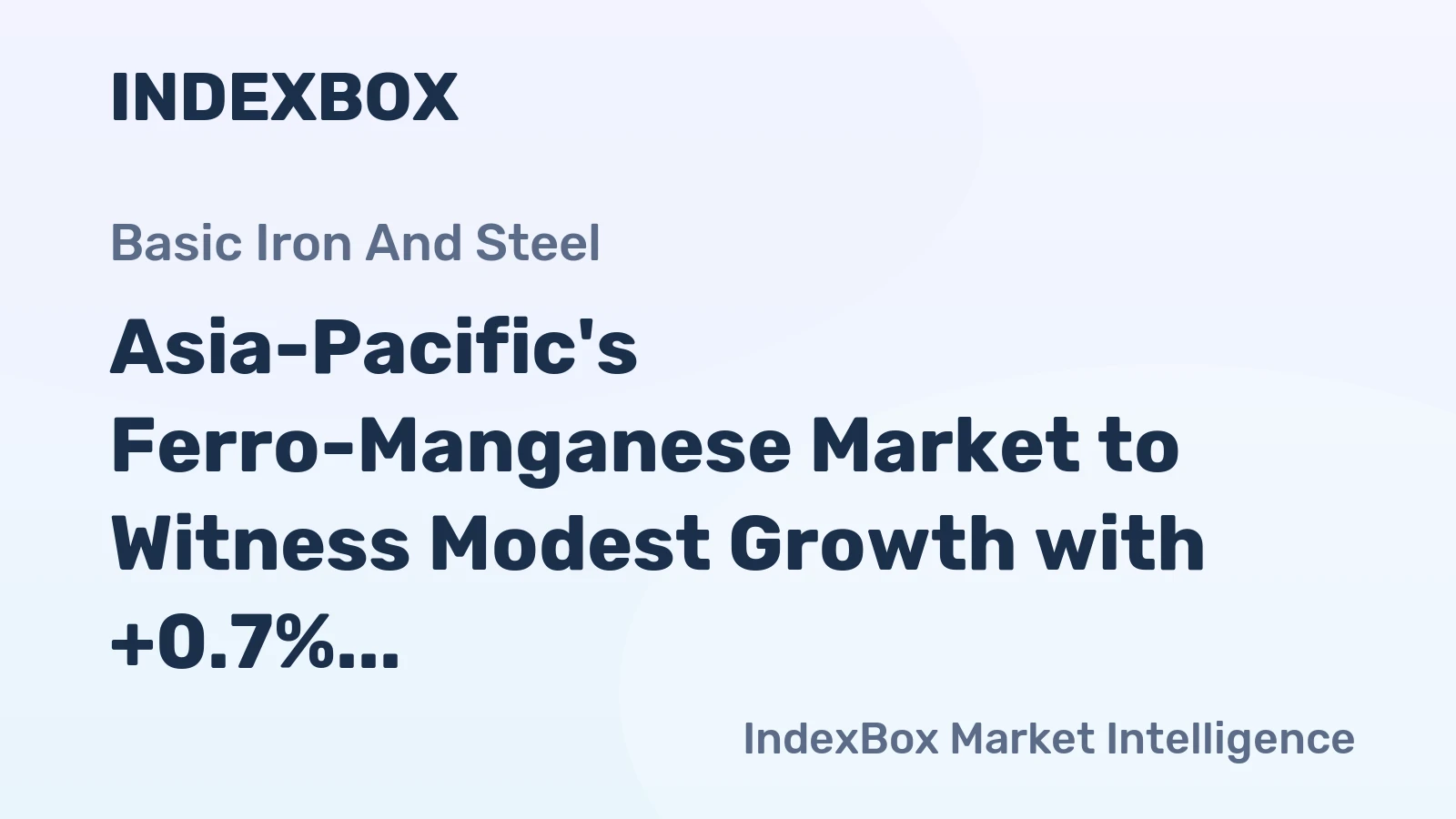 Asia-Pacific's Ferro-Manganese Market to Witness Modest Growth with +0.7% CAGR