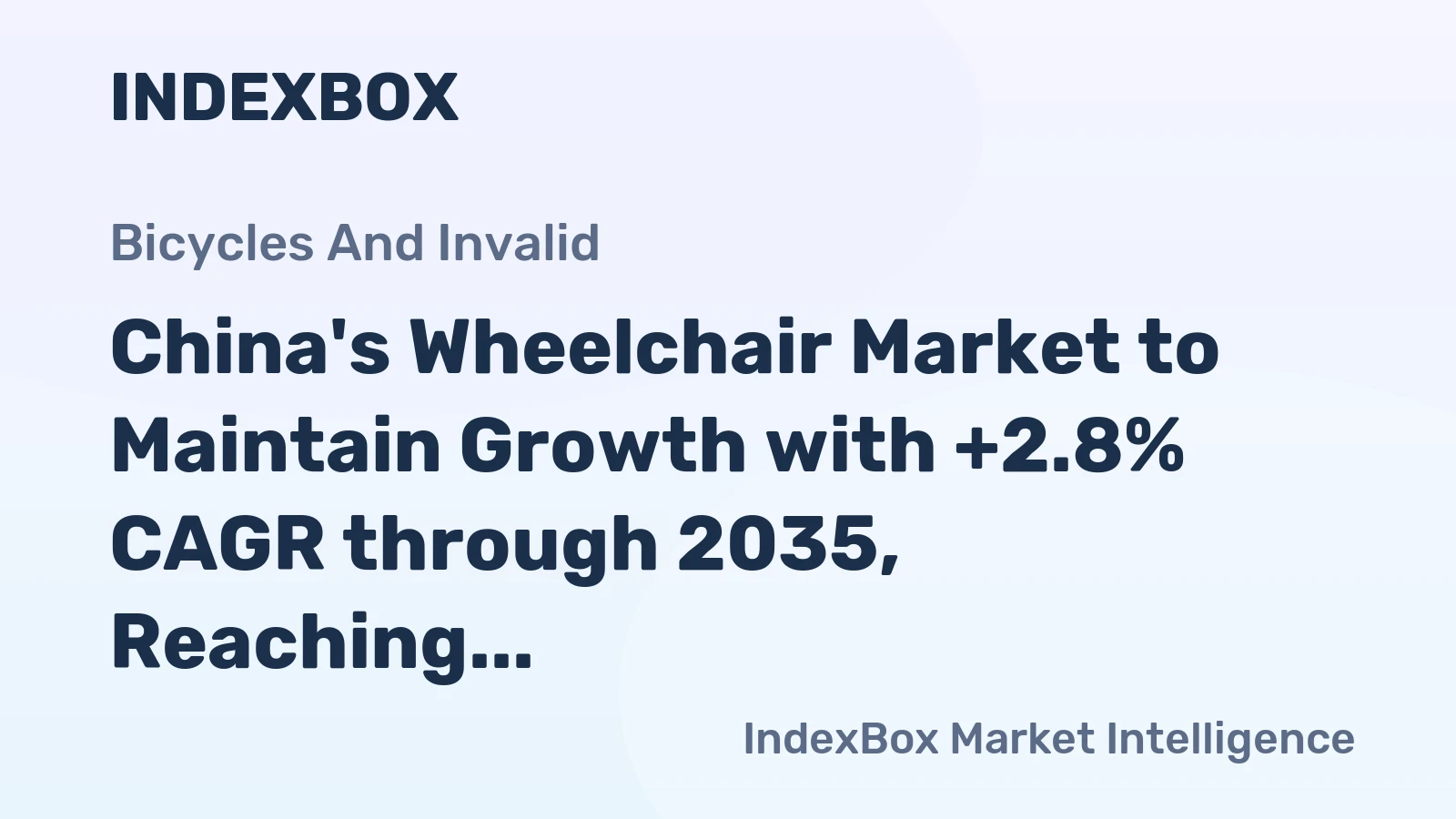 China's Wheelchair Market to Maintain Growth with +2.8% CAGR through 2035, Reaching 4.4M Units