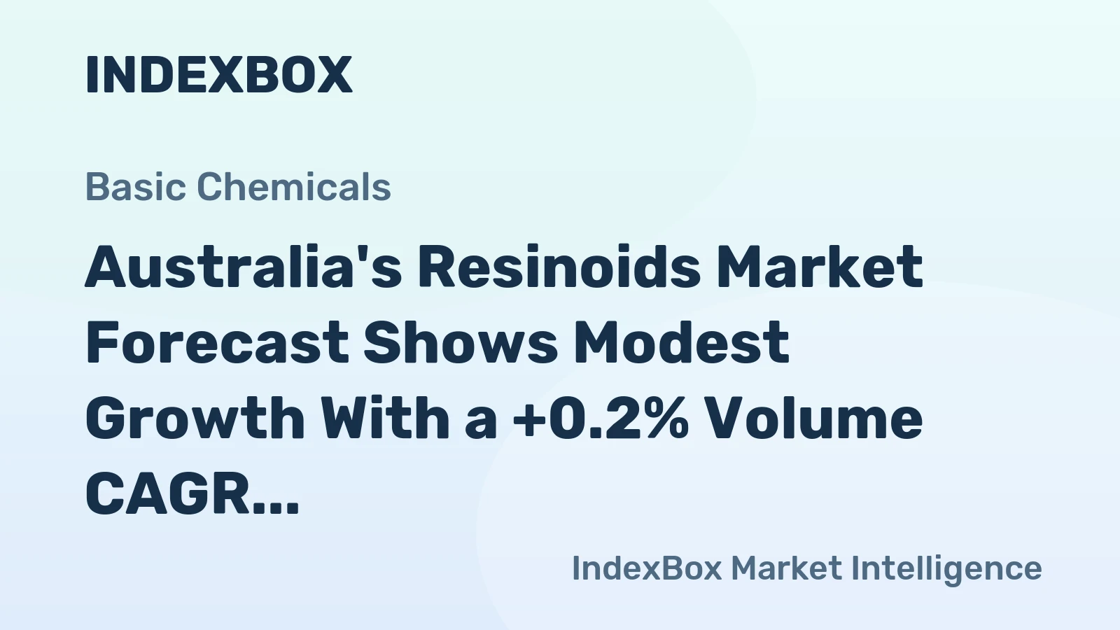 Australia's Resinoids Market Forecast Shows Modest Growth With a +0.2% Volume CAGR