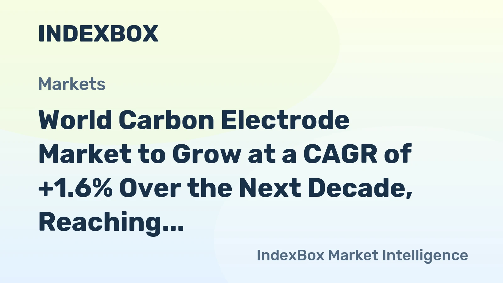 World Carbon Electrode Market to Grow at a CAGR of +1.6% Over the Next Decade, Reaching $6B by 2035