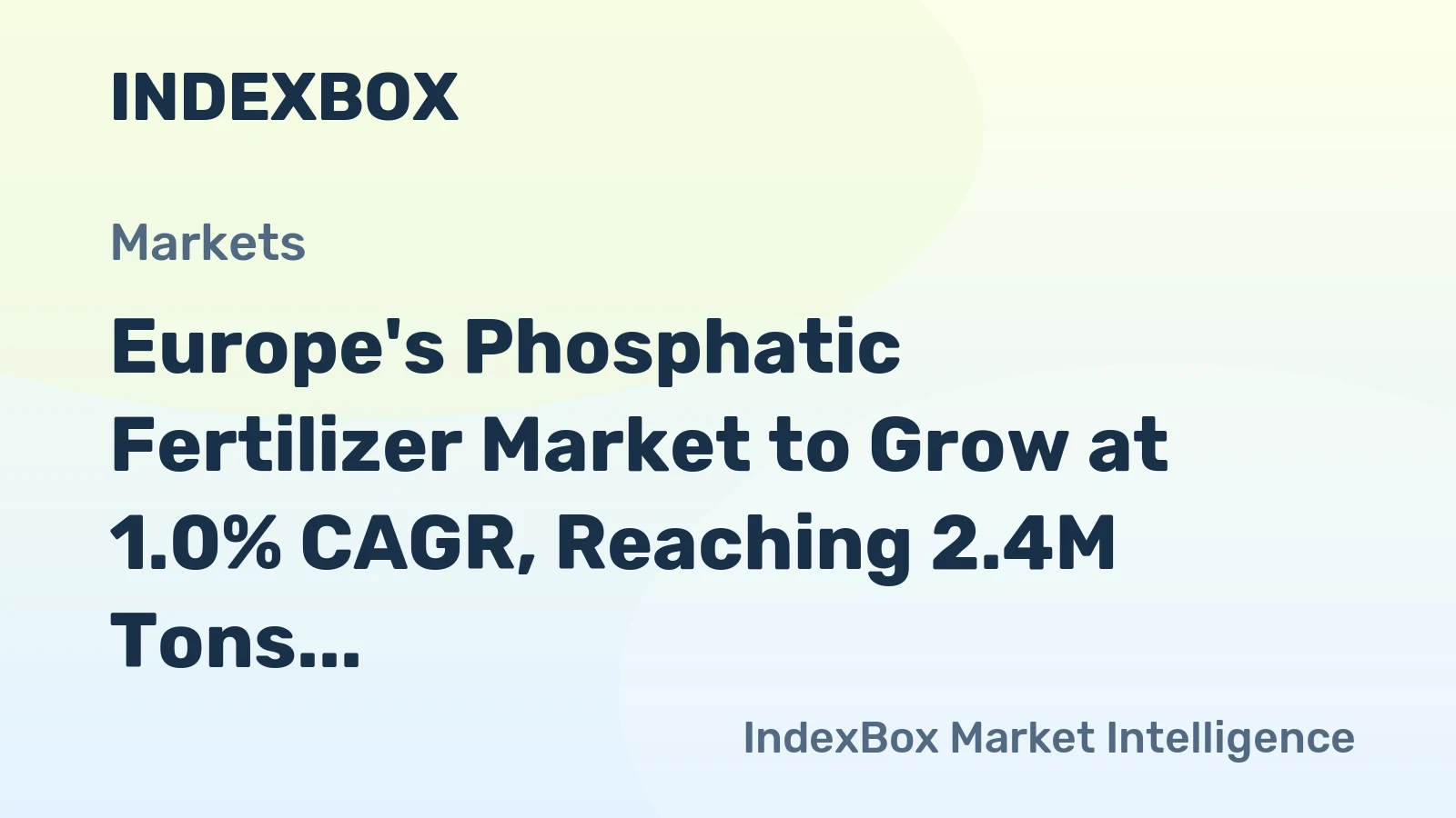 Europe's Phosphatic Fertilizer Market to Grow at 1.0% CAGR, Reaching 2.4M Tons by 2035