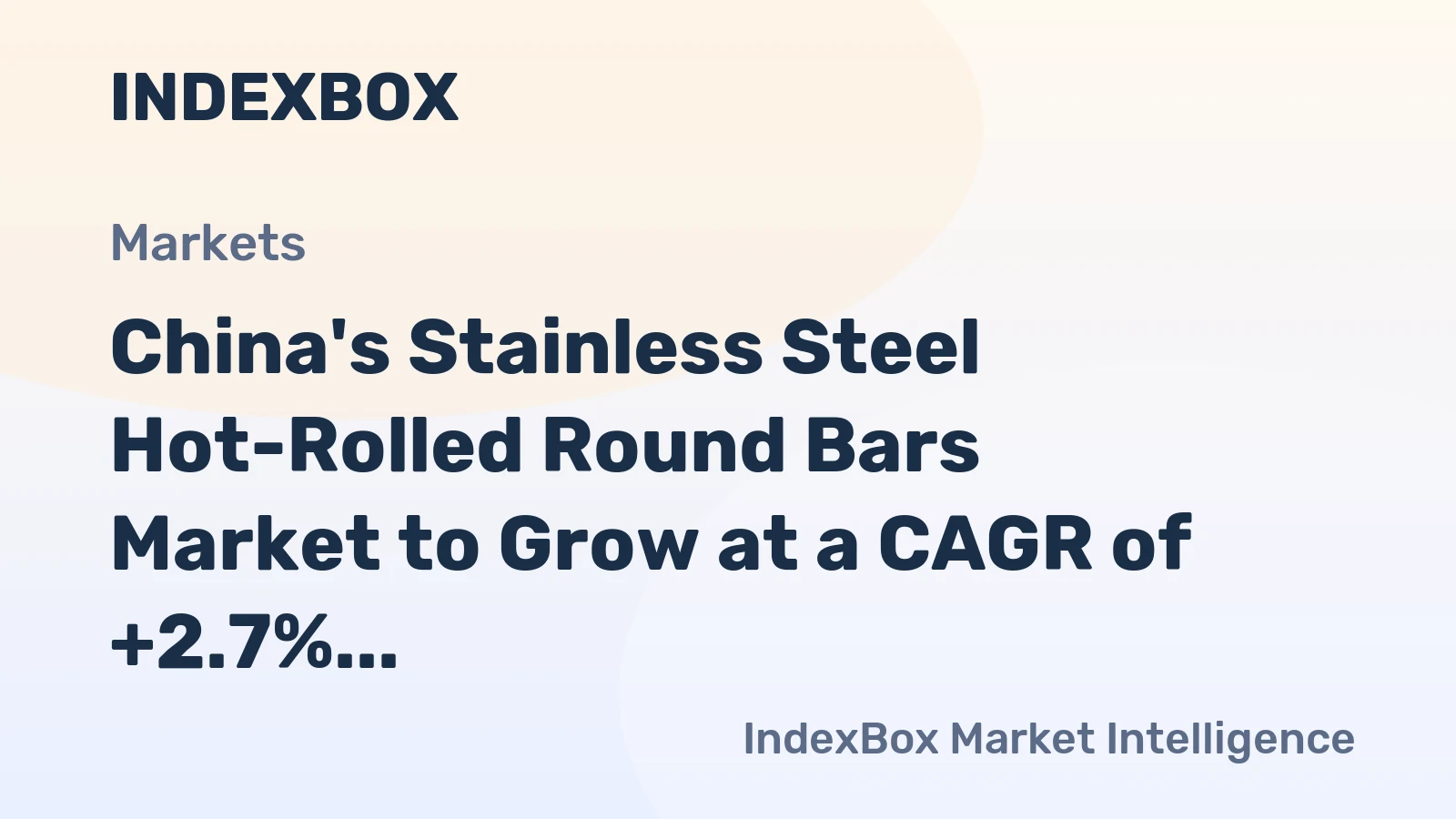 China's Stainless Steel Hot-Rolled Round Bars Market to Grow at a CAGR of +2.7% through 2035