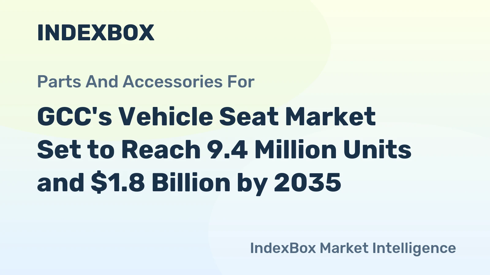GCC's Vehicle Seat Market Set to Reach 9.4 Million Units and $1.8 Billion by 2035