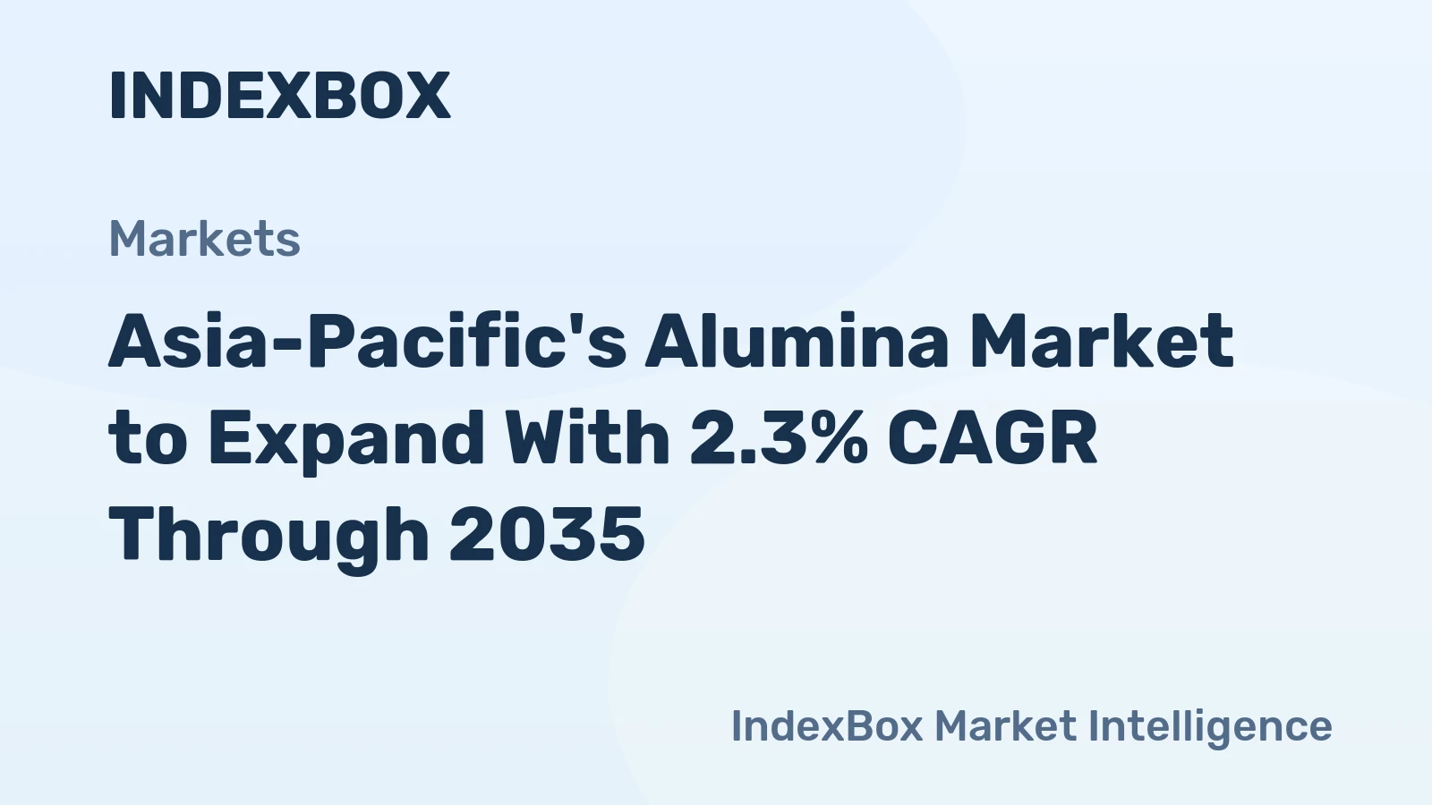 Asia-Pacific's Alumina Market to Expand With 2.3% CAGR Through 2035