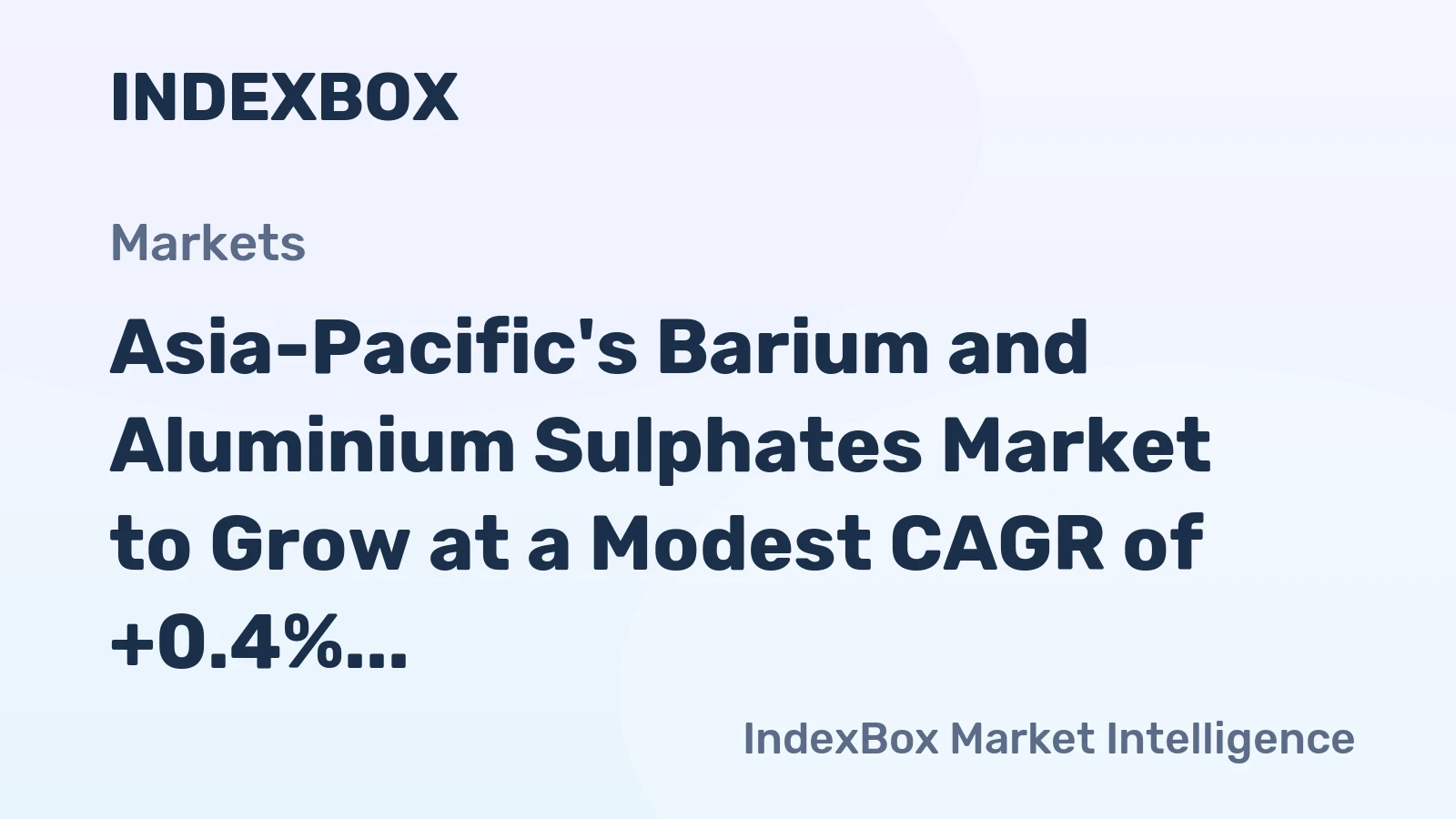 Asia-Pacific's Barium and Aluminium Sulphates Market to Grow at a Modest CAGR of +0.4% by 2035