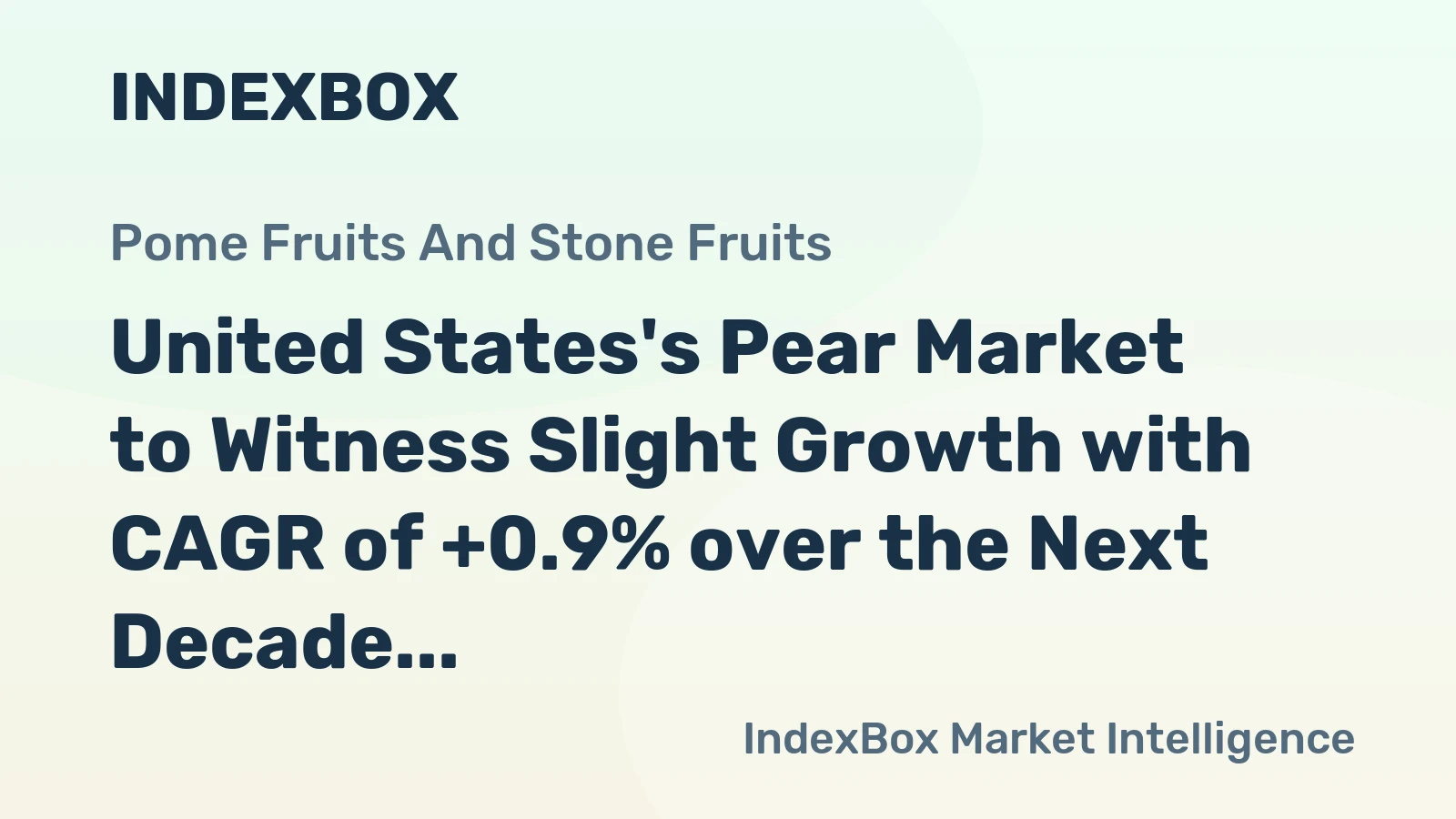 United States's Pear Market to Witness Slight Growth with CAGR of +0.9% over the Next Decade, Reaching $940M by 2035