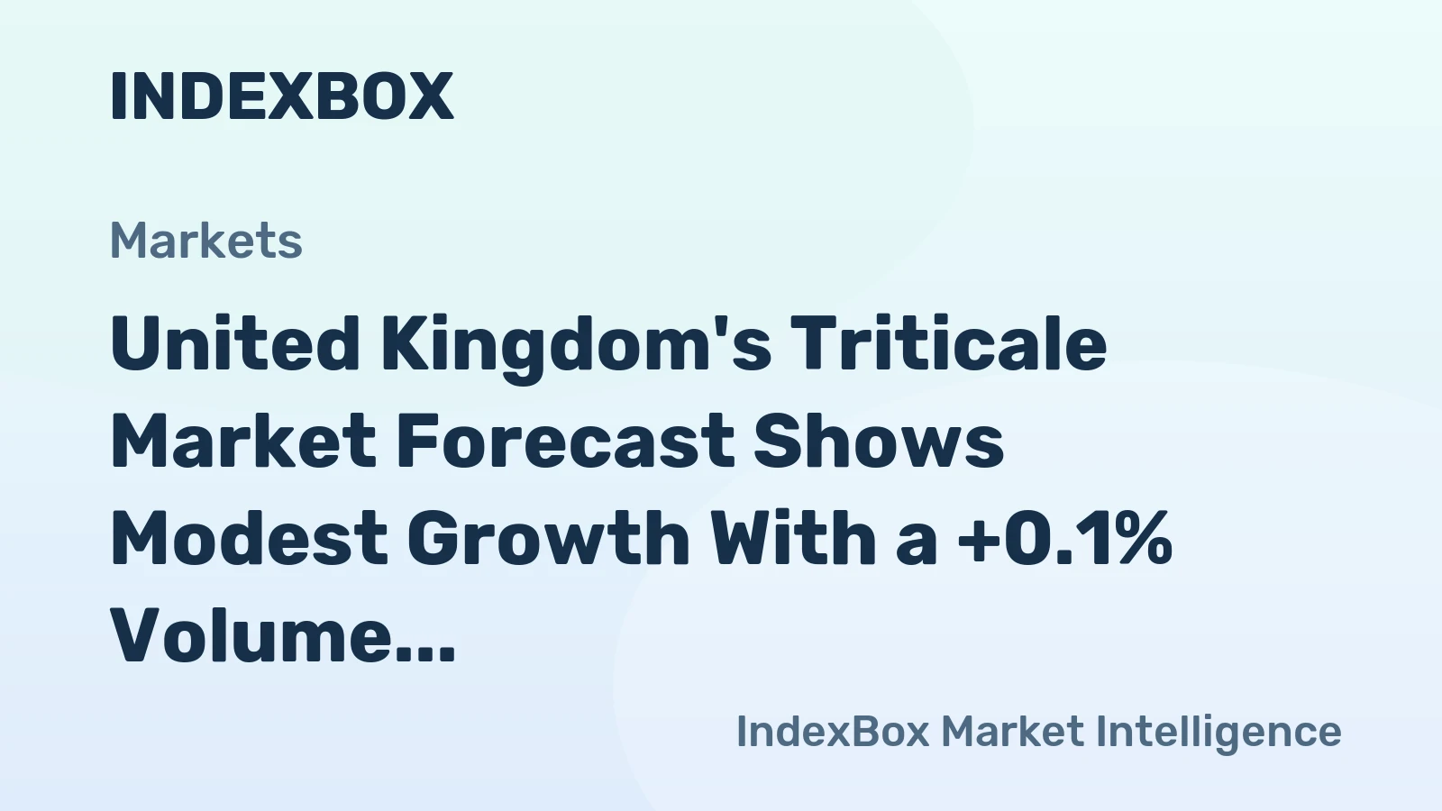 United Kingdom's Triticale Market Forecast Shows Modest Growth With a +0.1% Volume CAGR