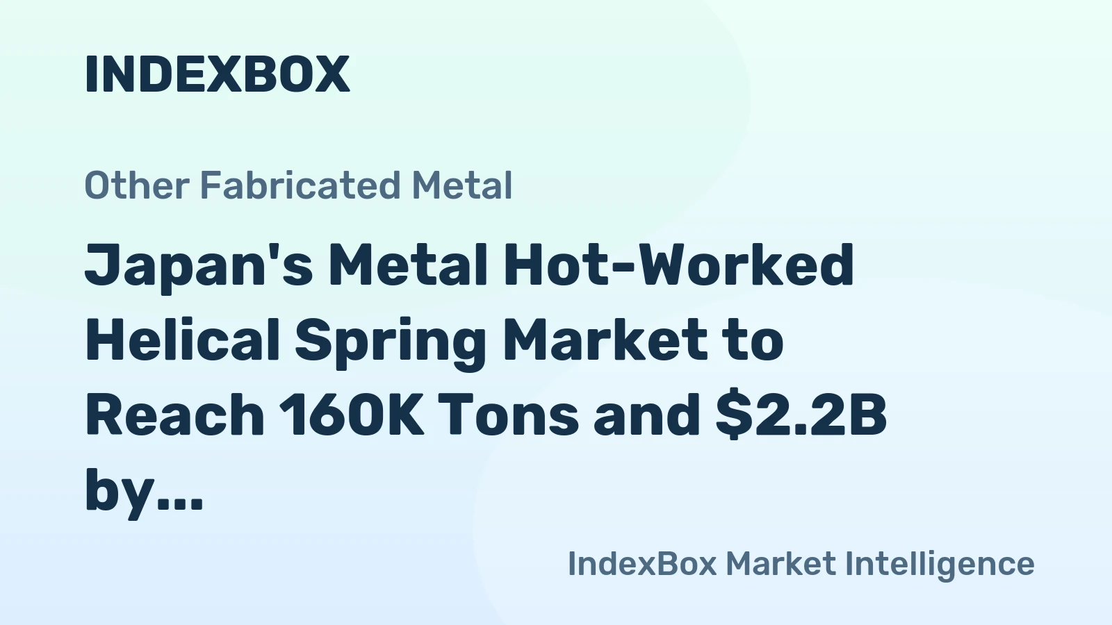 Japan's Metal Hot-Worked Helical Spring Market to Reach 160K Tons and $2.2B by 2035