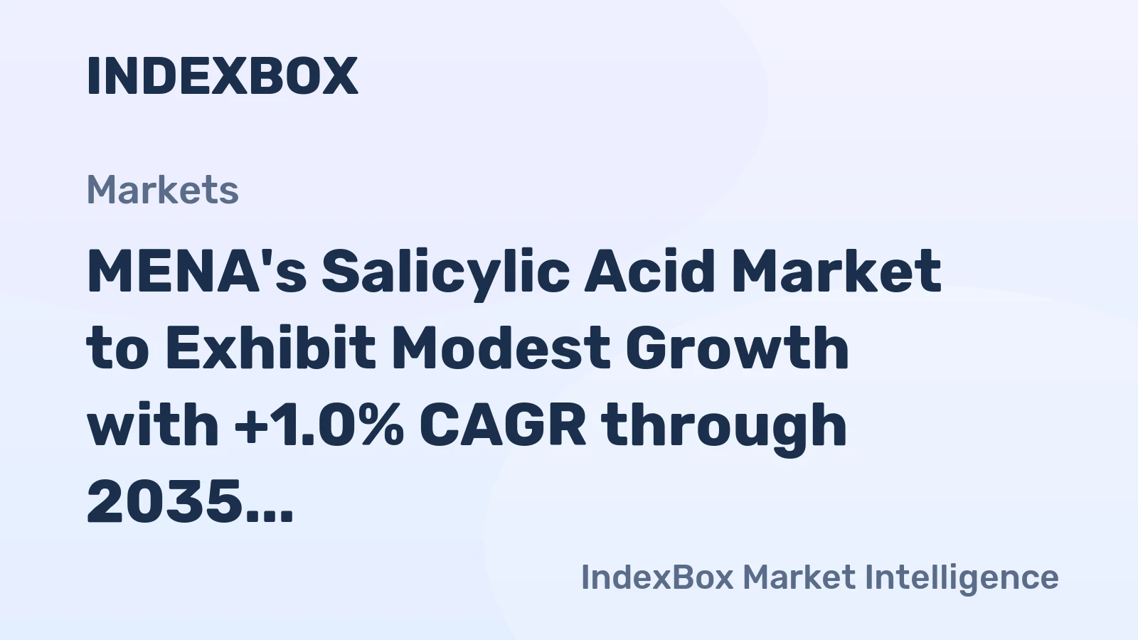 MENA's Salicylic Acid Market to Exhibit Modest Growth with +1.0% CAGR through 2035