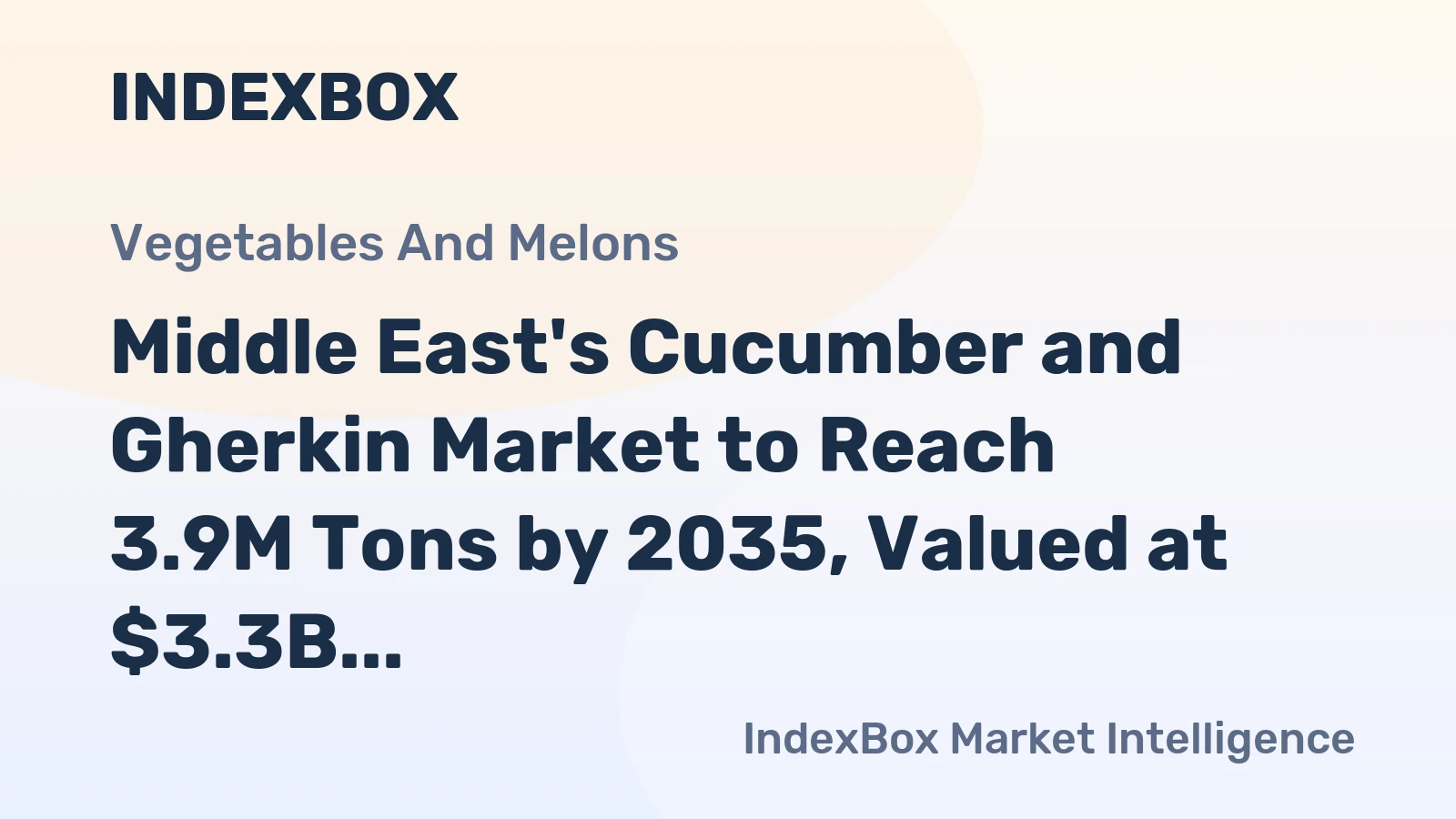 Middle East's Cucumber and Gherkin Market to Reach 3.9M Tons by 2035, Valued at $3.3B