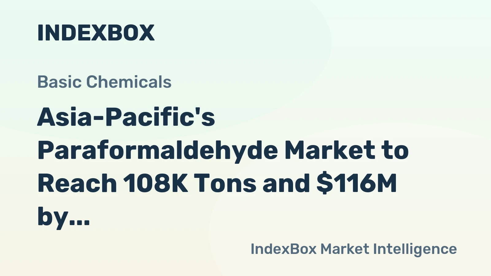Asia-Pacific's Paraformaldehyde Market to Reach 108K Tons and $116M by 2035, Driven by Rising Demand