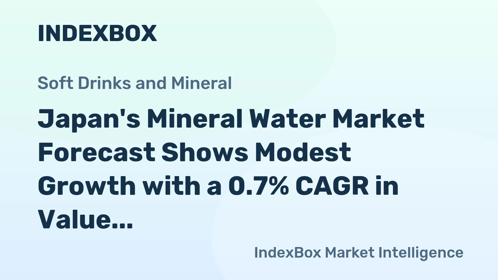Japan's Mineral Water Market Forecast Shows Modest Growth with a 0.7% CAGR in Value Through 2035