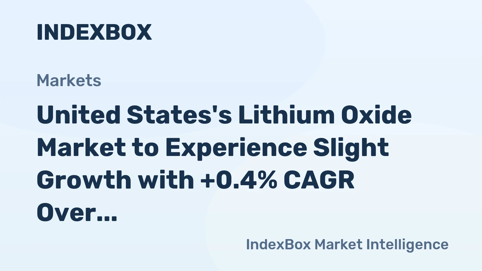 United States's Lithium Oxide Market to Experience Slight Growth with +0.4% CAGR Over Next Decade