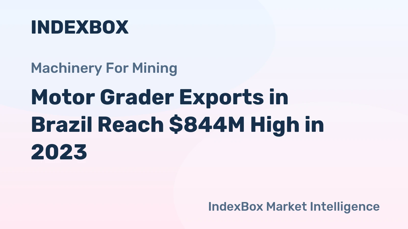 Motor Grader Exports in Brazil Reach $844M High in 2023