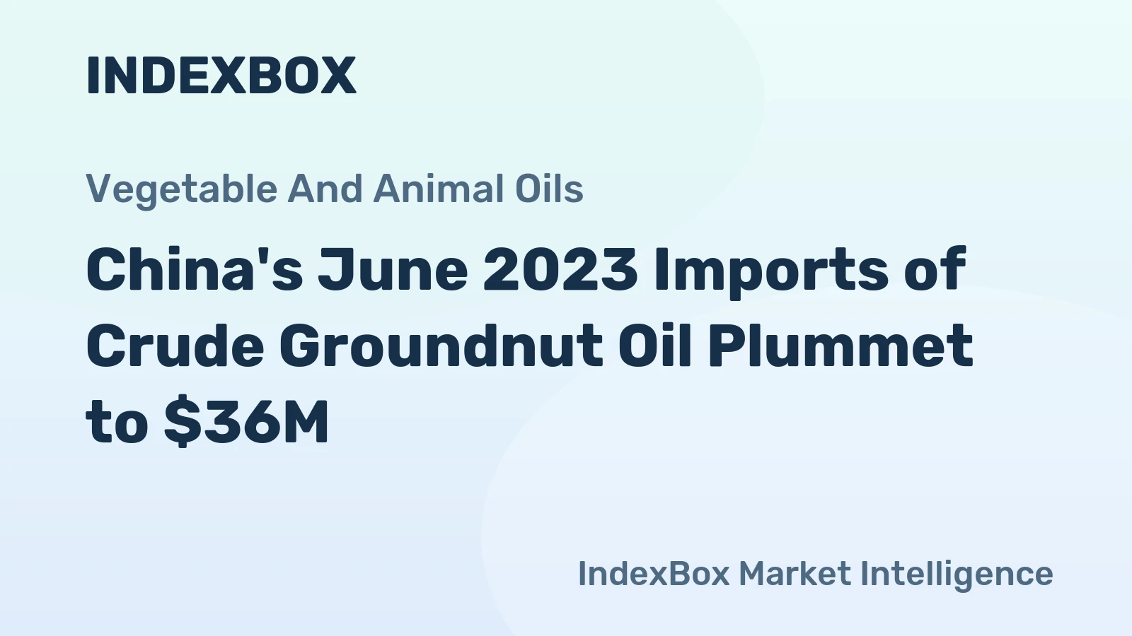 China's June 2023 Imports of Crude Groundnut Oil Plummet to $36M