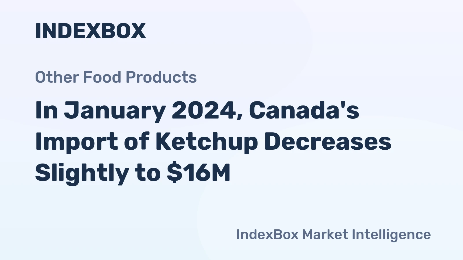 In January 2024, Canada's Import of Ketchup Decreases Slightly to $16M