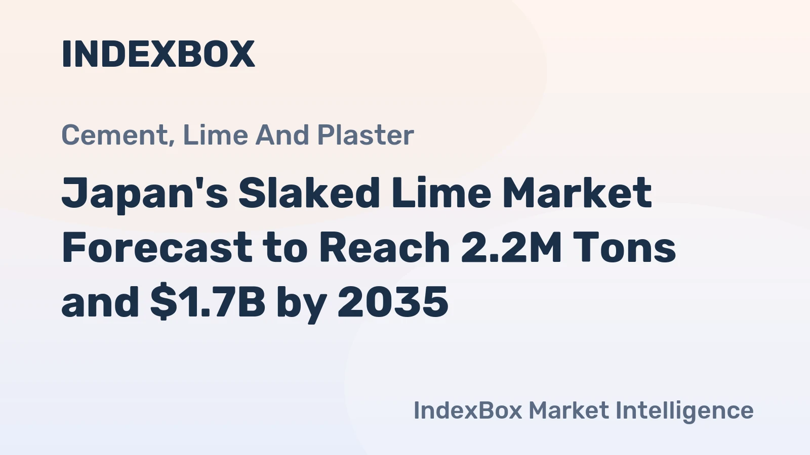 Japan's Slaked Lime Market Forecast to Reach 2.2M Tons and $1.7B by 2035